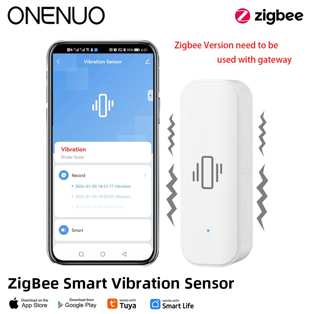 ONENUO-Zigbee-Smart-Vibration-Sensor-Detection-Tuya-Smart-Life-APP ...