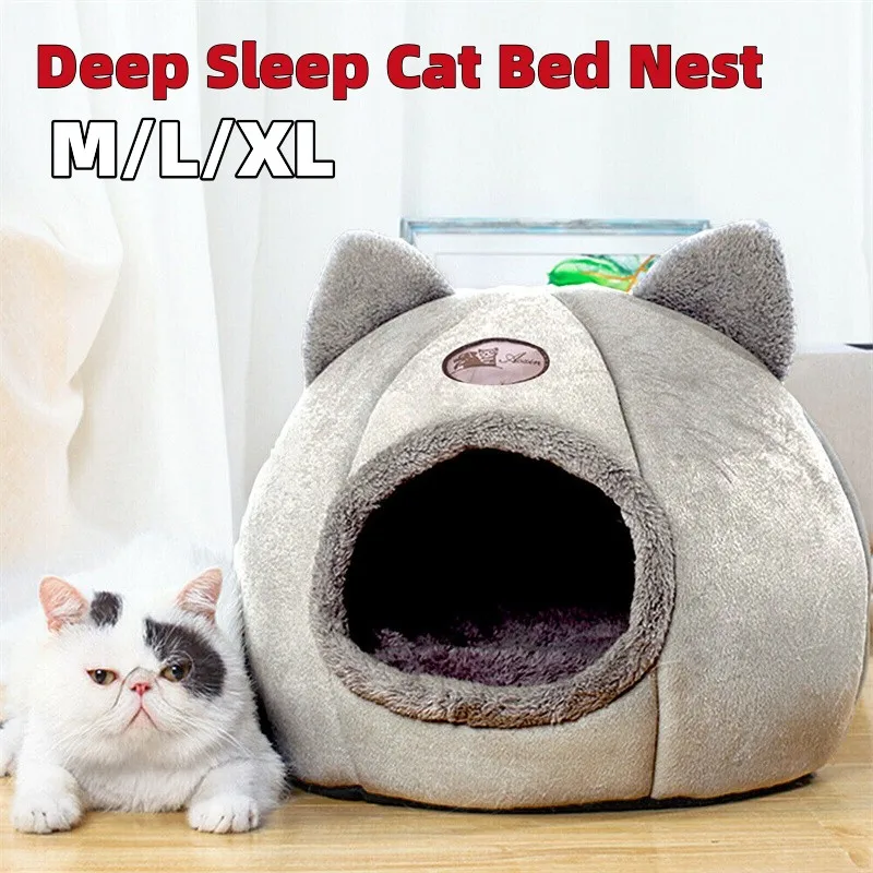 Cama-de-gato-com-conforto-profundo-esteira-pequena-cesta-para-gato-casa ...