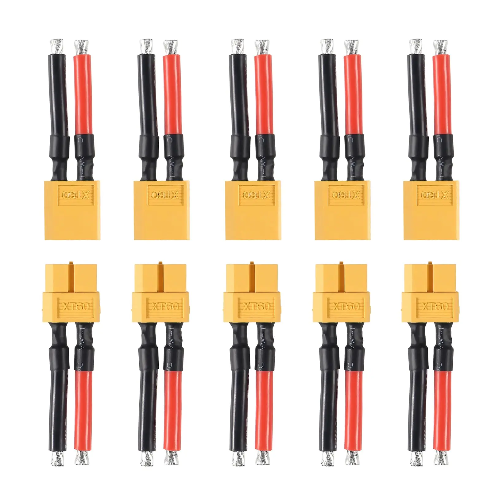 5 Pairs XT60 Plug Female and Male Connector with 12AWG Silicon Wire for ...