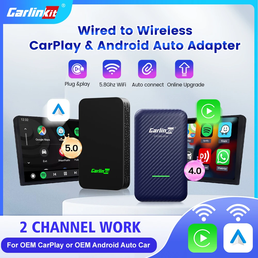 CarlinKit-5-0-Wireless-CarPlay-Android-Auto-Adapter-5G-WiFi-2air-2-in-1 ...