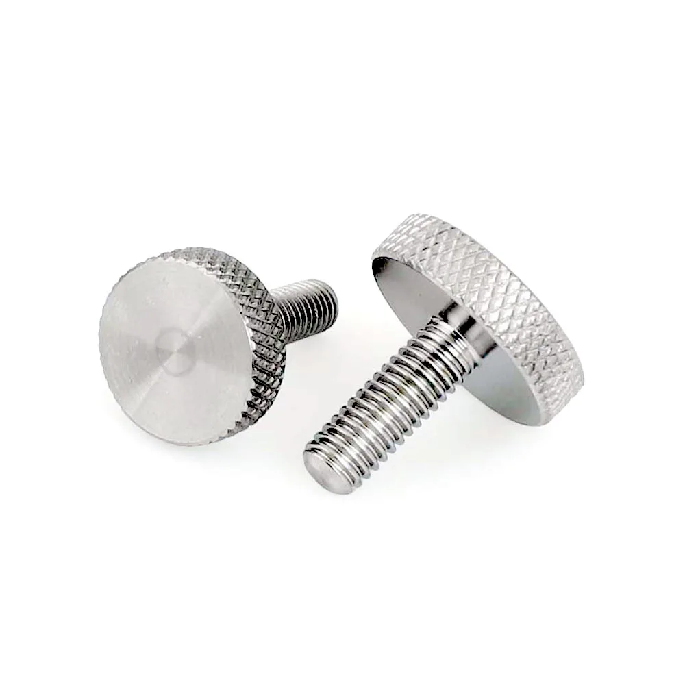 1pc M3 M4 M5 M6 M8 M10 GB835 304 Stainless Steel Knurl Flat Round Head Hand Tighten Curtain Wall ...