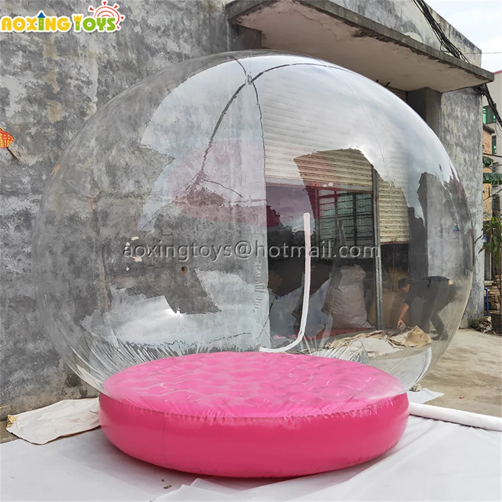 Pink-Airtight-Base-Transparent-Inflatable-Snow-Globe-Bubble-Dome-Tent ...