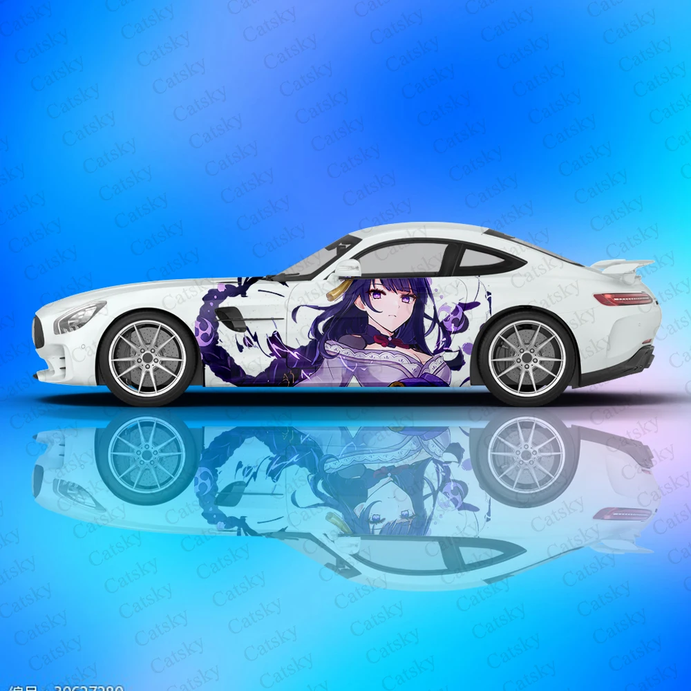 Genshin Impact Raiden Shogun Anime Car Decal Side Graphic Wrap Vinyl ...