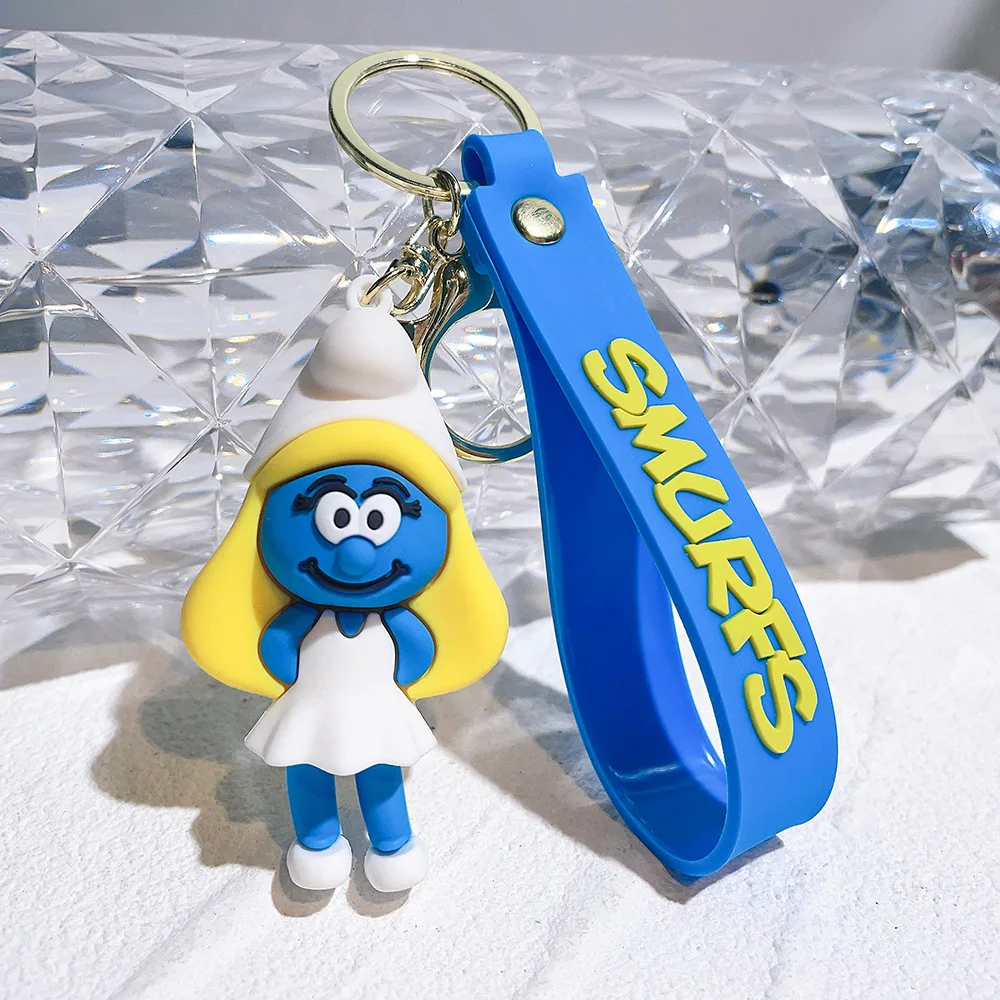 Anime Figure Smurfs Keychain Painter Engineer Chef Modeling, 47% OFF