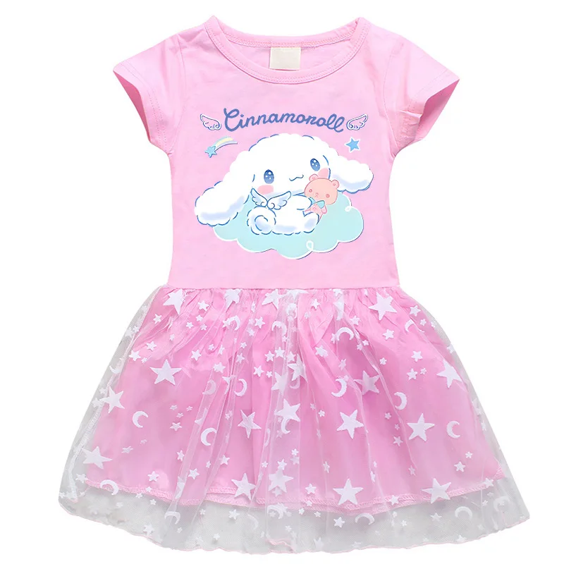 Sanrio-Vestido-de-manga-corta-para-ni-a-ropa-informal-de-algod-n-con ...