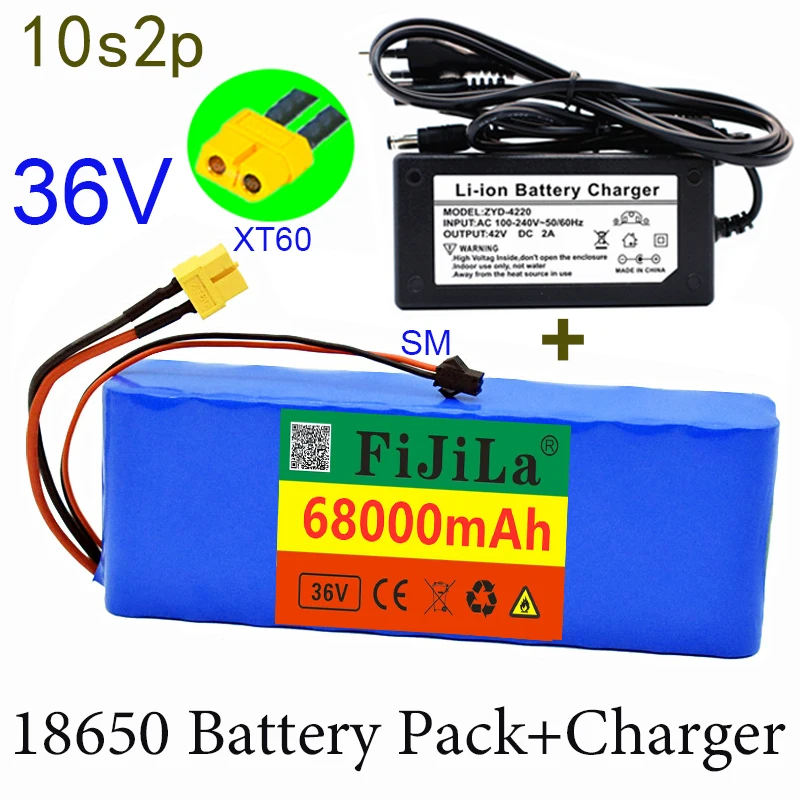 36V-68Ah10S2P-18650-Rechargeable-battery-pack-68000mAh-modified ...