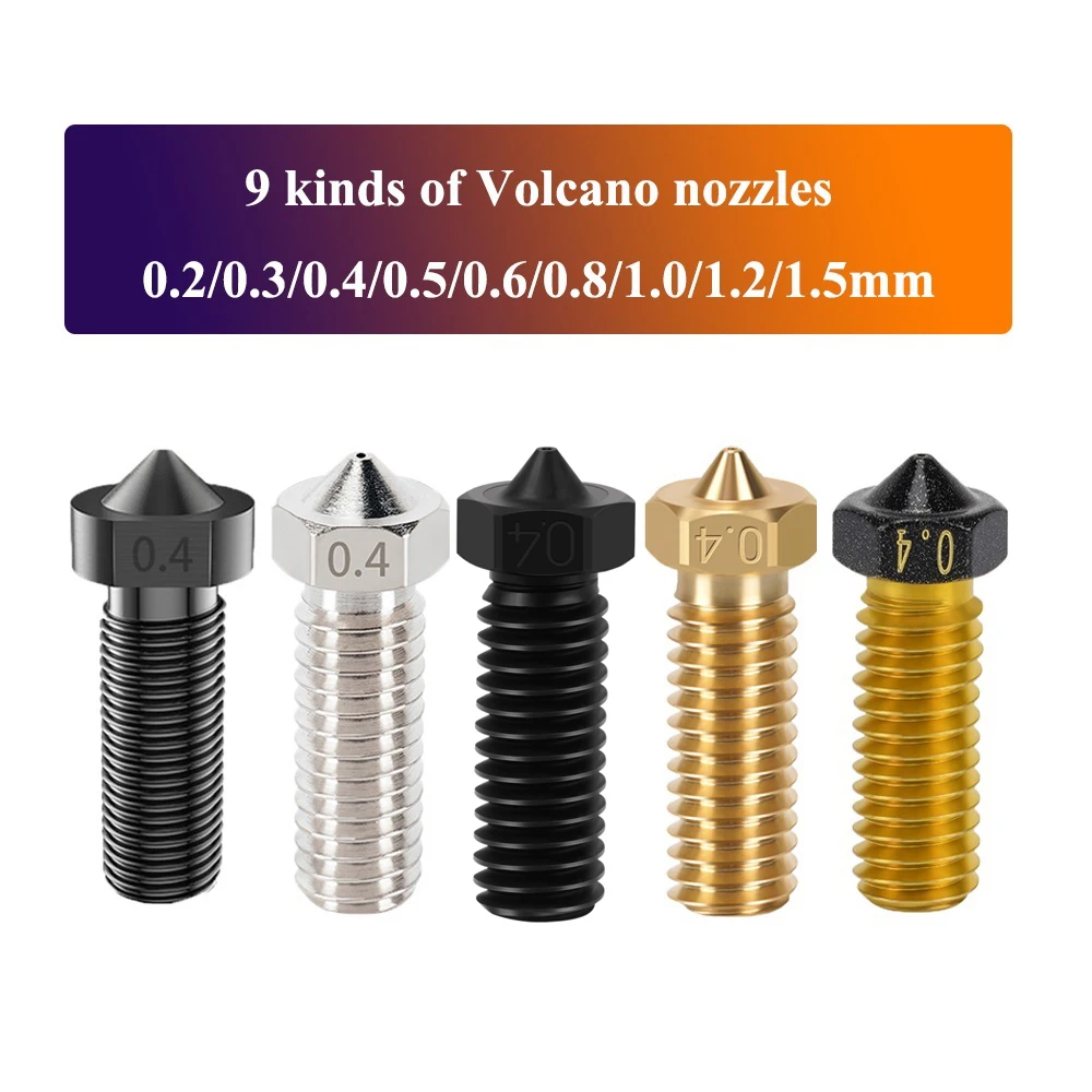 MEGA E3D Volcano Nozzle Hard Steel Brass PTFE Plated 3D Printing for ...