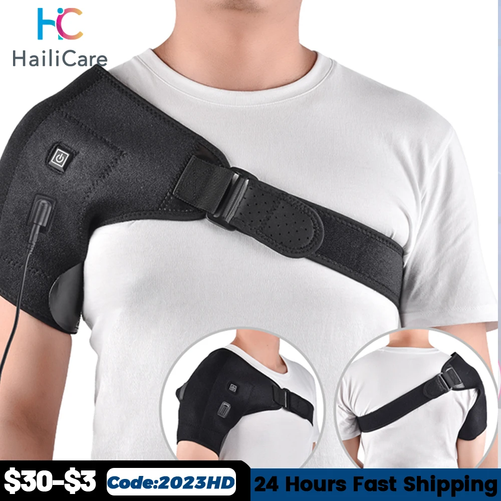 Electric-Heat-Therapy-Adjustable-Shoulder-Brace-Back-Support-Belt-for ...