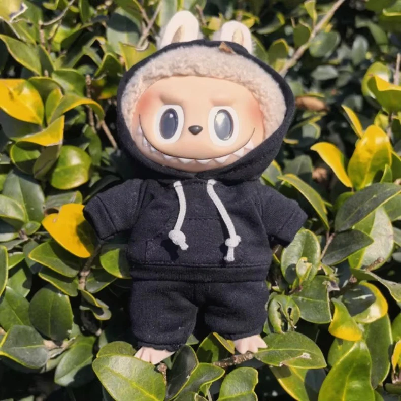 17cm Labubu Doll Clothing Set Hoodie Sweatshirt Pants White Birthday ...