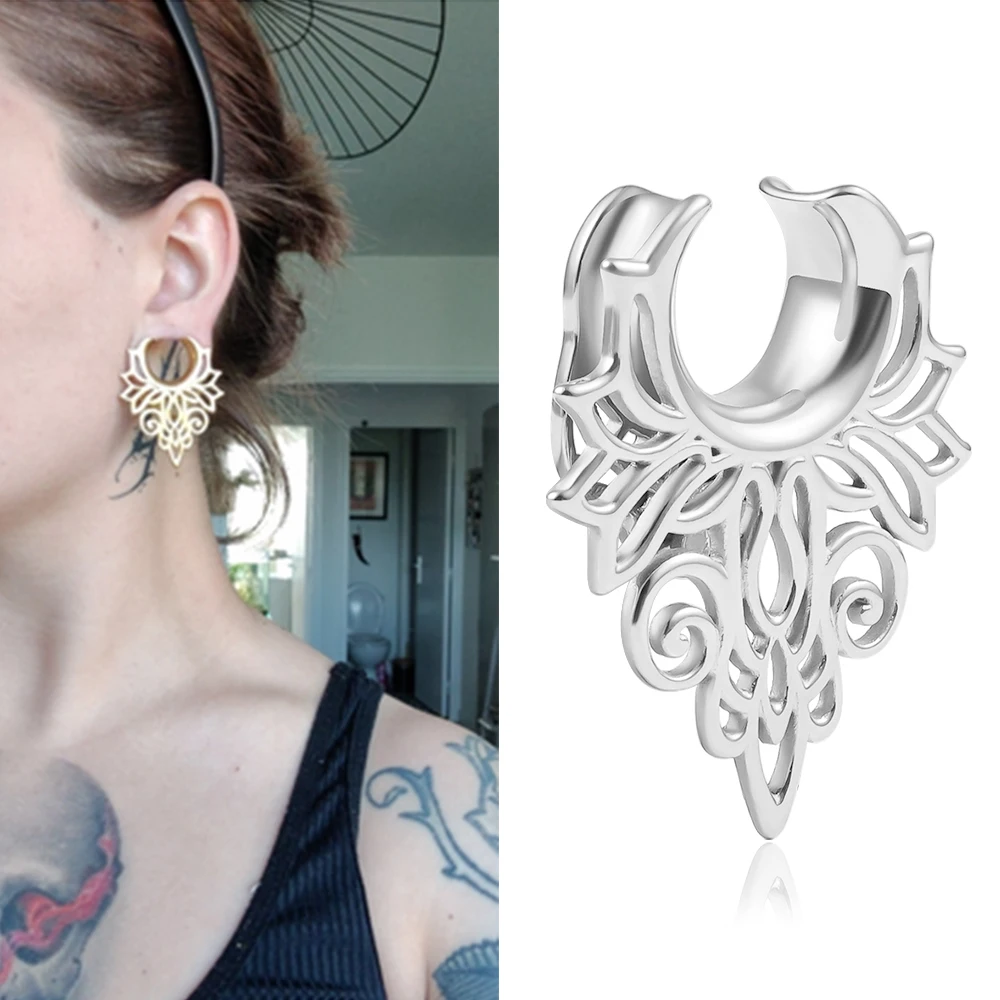 Doearko 2PCS Retro Floral Ear Plugs Tunnels Saddle Gauges 0g-5/8 ...