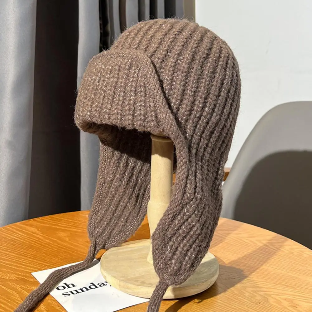 Winter-Hat-Stylish-Women-s-Knitted-Earflap-Beanie-Super-Soft-Thickened ...