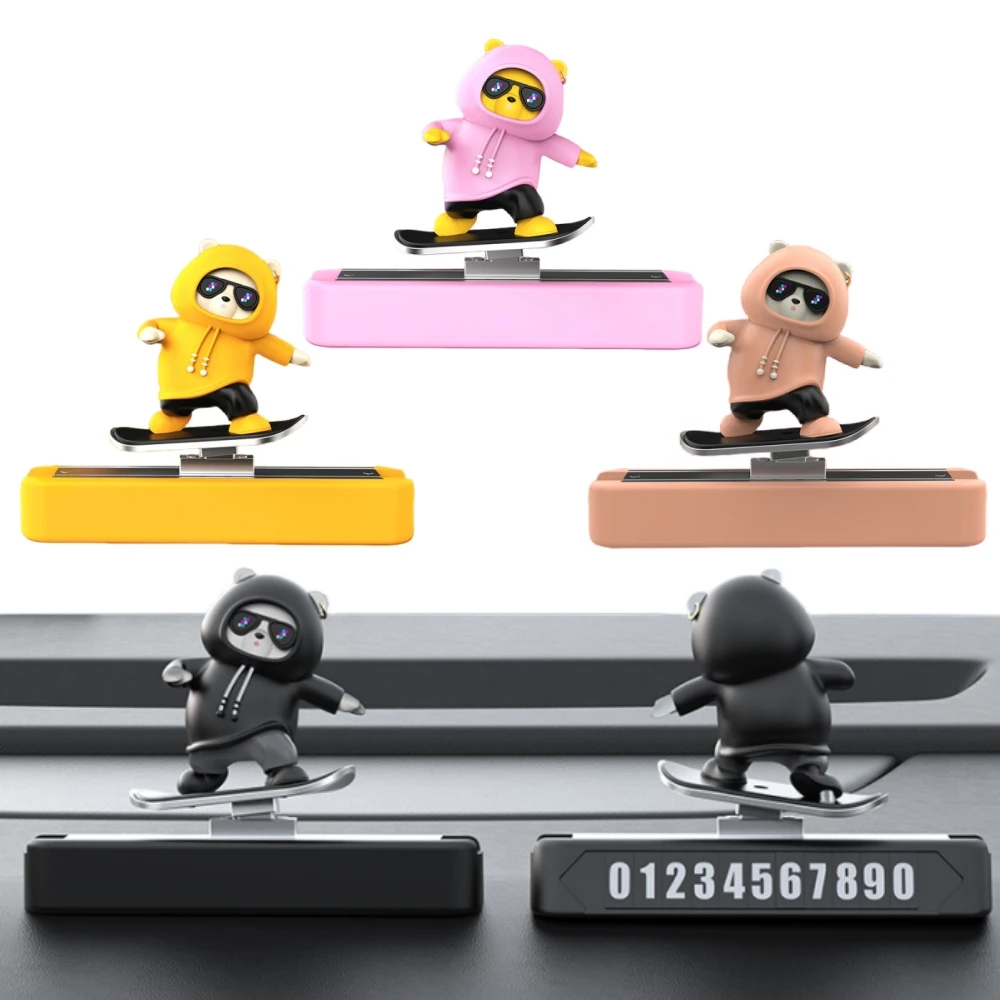 Car-Panda-Sliding-Bear-Figure-Character-Parking-License-Plate-Number ...