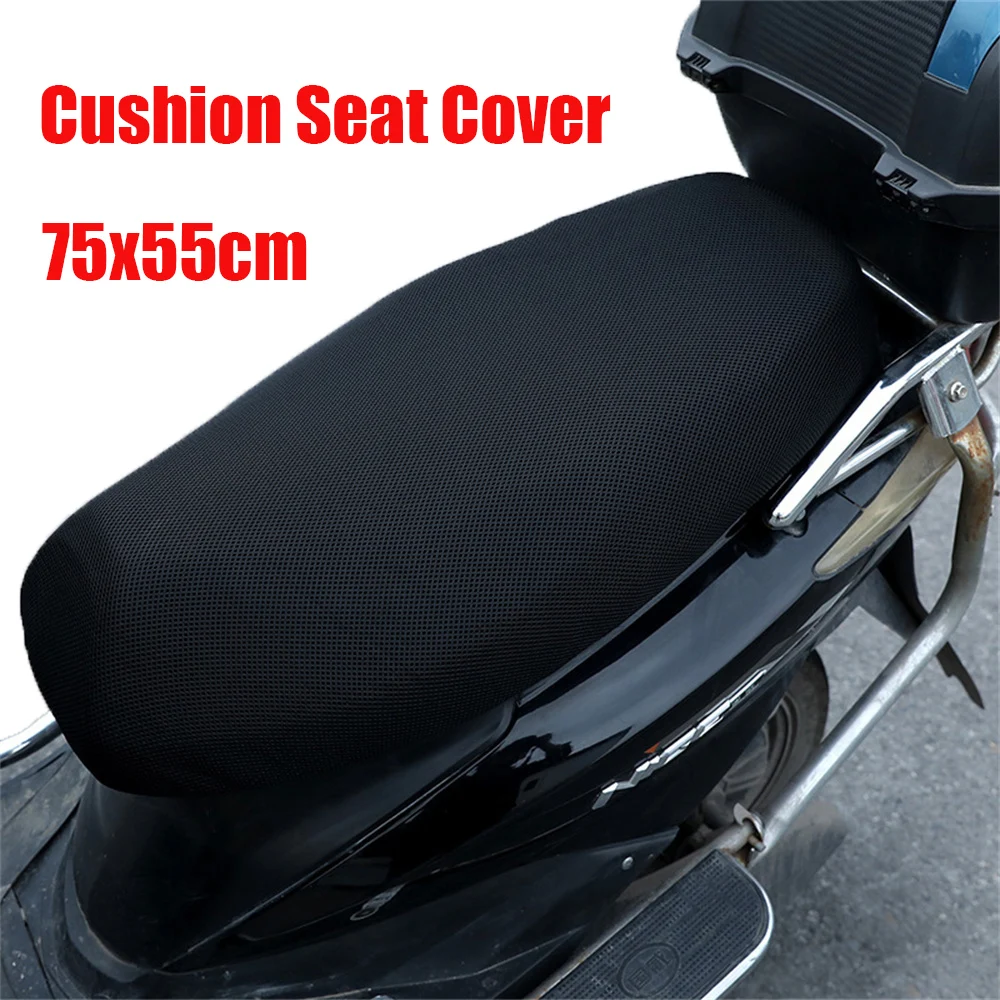 Motorcycle-Cushion-Seat-Cover-75x55cm-black-Mesh-Anti-Slip-Protective ...
