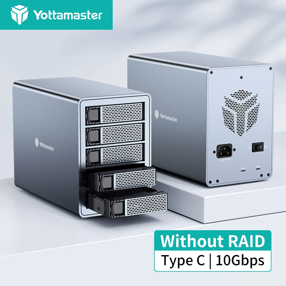 Yottamaster-10Gbps-5-Bay-USB-C-HDD-Enclosure-Type-C-External-HDD ...