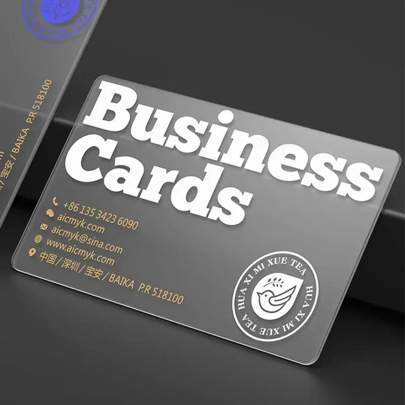 500PCS Transparent Business Cards PVC Waterproof Promotion Card ...
