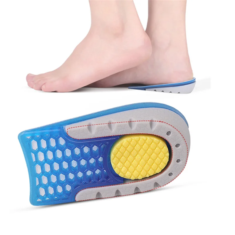 TPE Heightened Insole Height Increase Half Shoes Pad Men Women Silicone ...