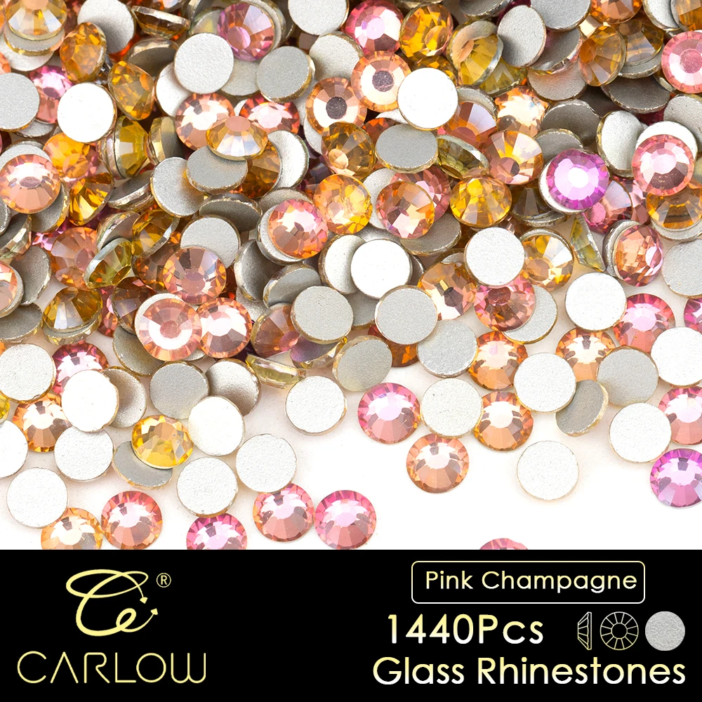CARLOW-New-Color-Pink-Champagne-Flatback-Glass-Rhinestones-High-Quality ...