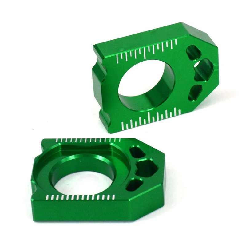 Motorcycle Cnc Green Axle Block Chain Adjuster For Kawasaki Kx125 250 ...