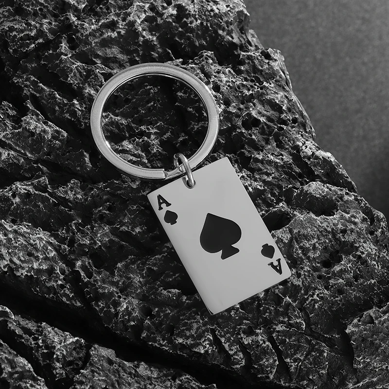 Stainless-Steel-Fashion-Creative-Playing-Card-Ace-of-Spades-Keychain ...