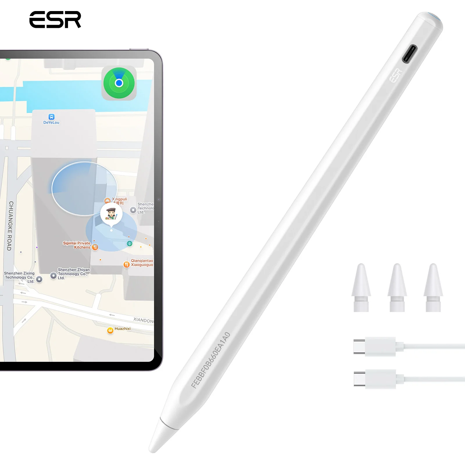 Esr geo digital ipad lápis findmy tablet stylus para apple ipad 2018 ...