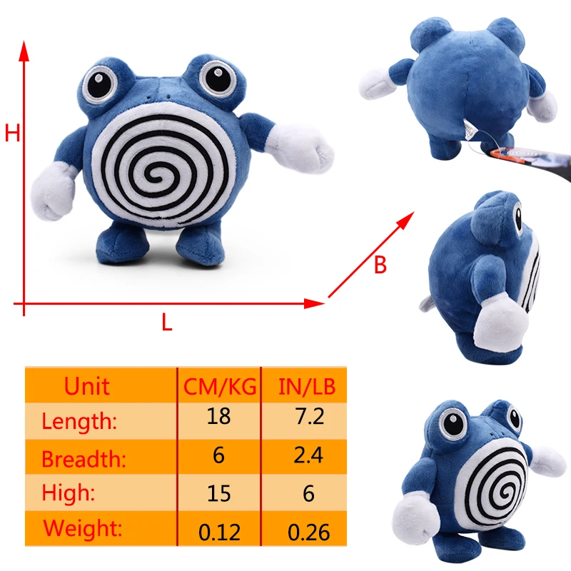 Pokemon Poliwrath Poliwag Poliwhirl Politoed Plush Toy Soft Anime ...