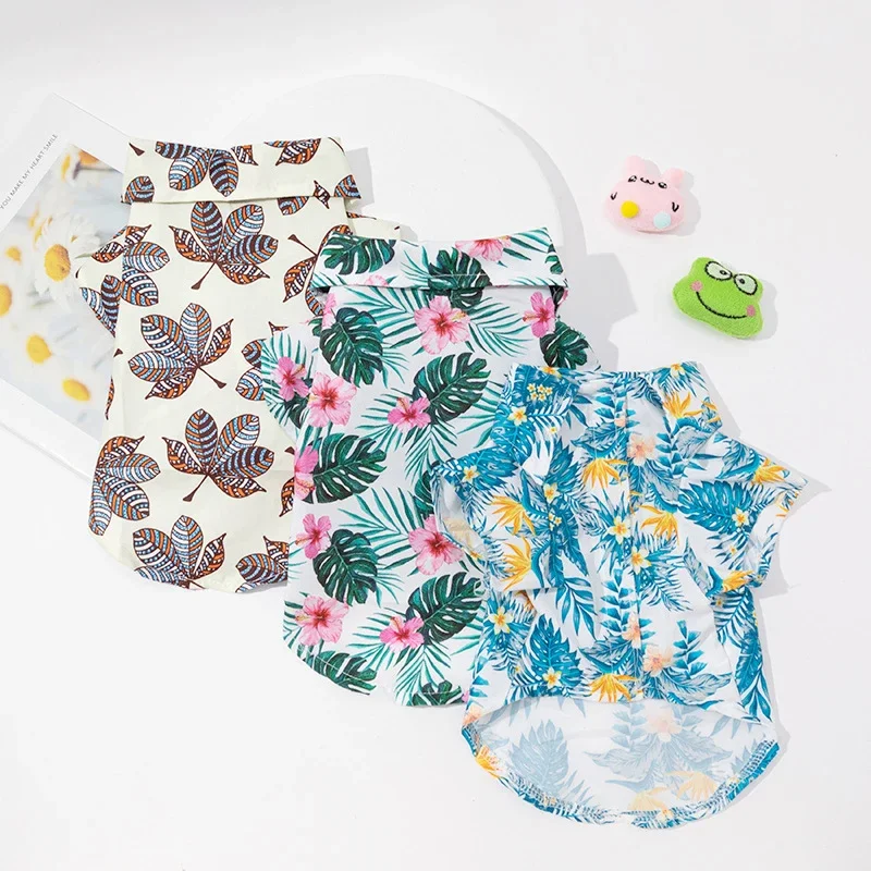 Hawaiian Style Dog T-shirts Beach Summer Pet Dog Clothes For Small Dog ...