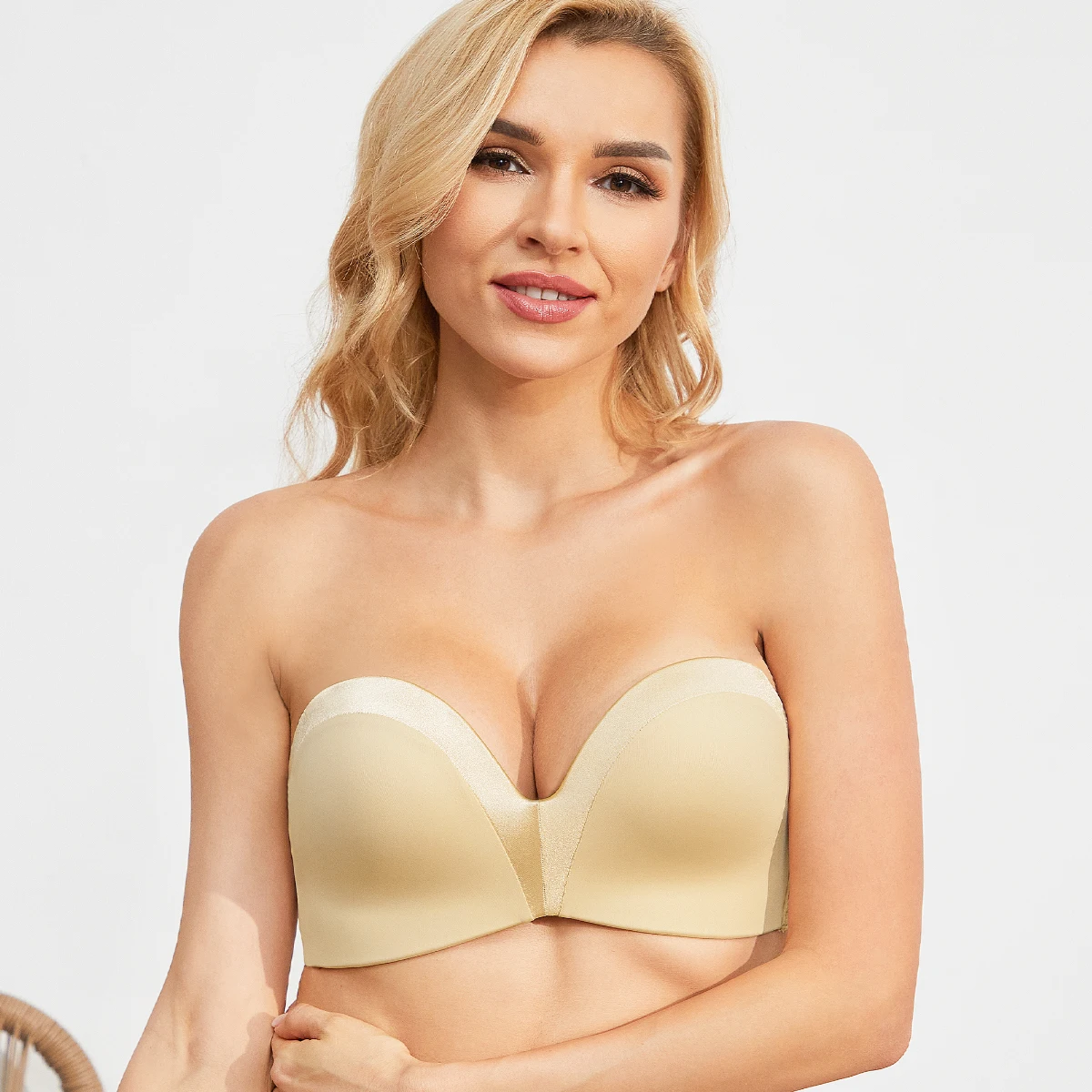 WingsLove-Strapless-Push-Up-Bras-For-Women-Adjustable-Strap-Multiway-Seamless-Half-Cup-Sexy ...