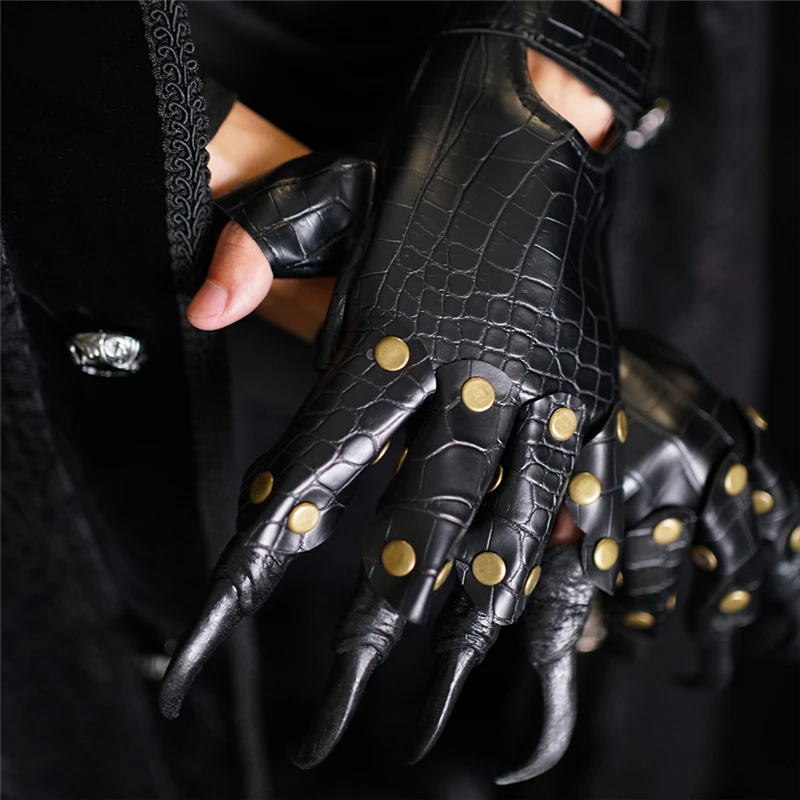Steampunk-Leather-Long-Nail-Dragon-Claws-Gloves-Eagle-Claw-Finger ...