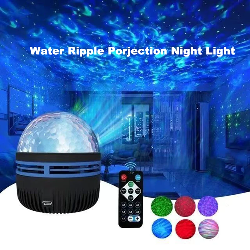 LED-Water-Ripple-Night-Light-Projection-RGB-Rotating-Light-Remote ...