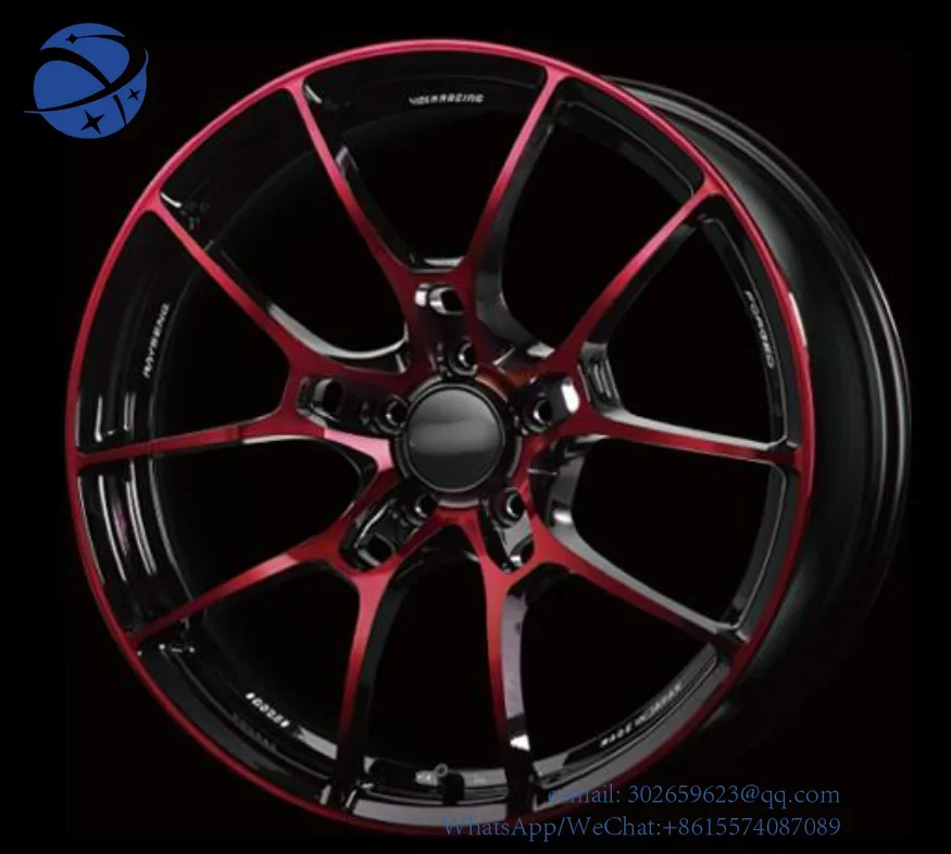 yyhc-two-color-BLACK-RIM-RED-SPOKE-custom-forged-wheel-18-19-20-21-22 ...