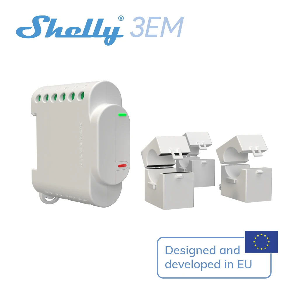 Shelly 3EM WiFi-מופעל 3 שלב מגעון בקרת צג צריכת מכשירי חשמל לבית חשמלי ...