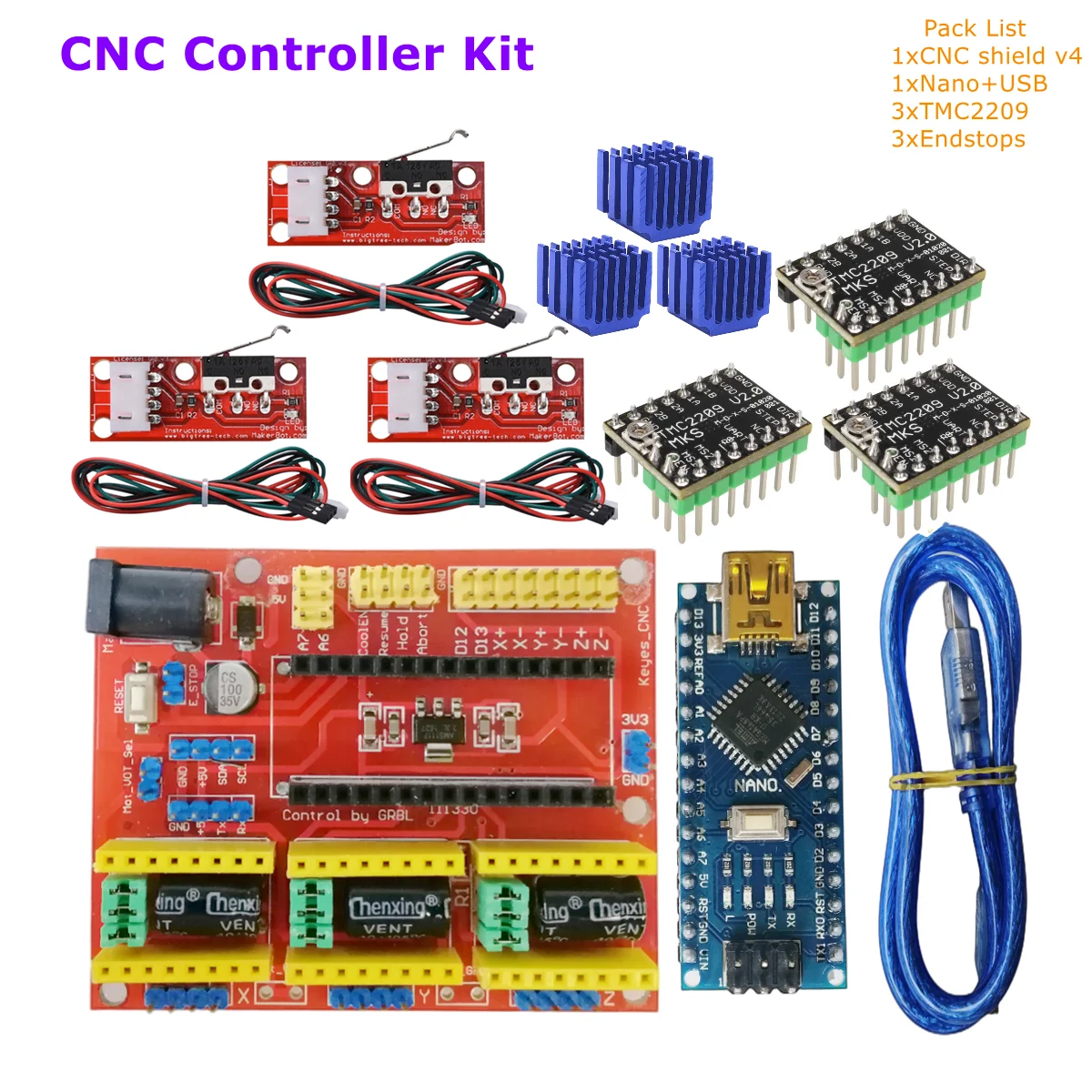 Placa de controle arduino nano v3 tmc2209 a4988 drv8825 do cartão da ...