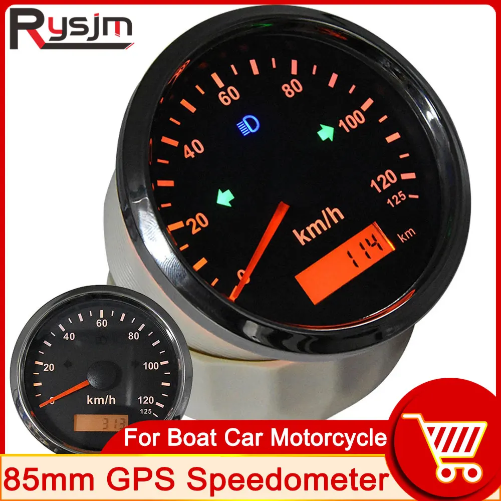 Hd New 85mm Gps Speedometer 200kmh 120kmh Speed Gauge Digital Odometer ...