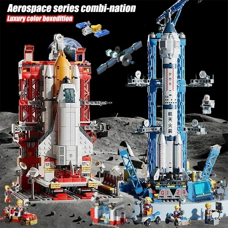 New-DIY-Space-Rocket-Building-Blocks-Craft-Launch-Center-Base-Puzzle ...