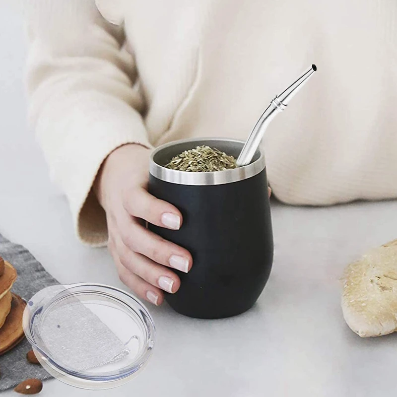 Double Wall Stainless Yerba Gourd Mate Tea Set Coffee Cups Water Mate ...