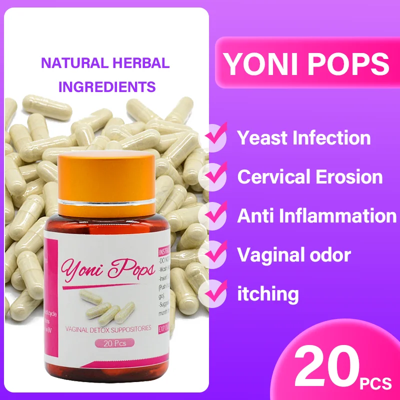 20 Pcs Vagina Cleansing Pill Yoni Pops Pussy Tightening Suppositories Boric Acid Capsules Anti ...