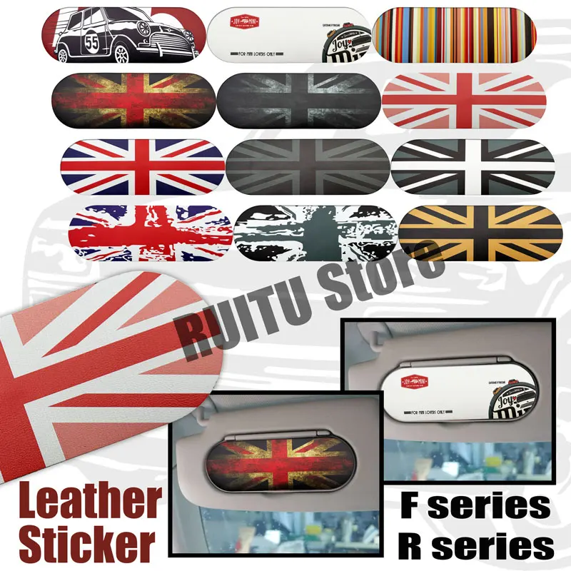 Car-Inside-Decor-Decal-Car-Sun-Visor-Cosmetic-Mirror-Leather-Sticker ...