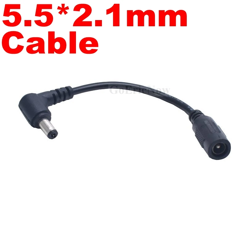 20pcs DC 12 V 5.5x2.1mm Female to Right Angle 5.5x2.1mm Male Connector ...