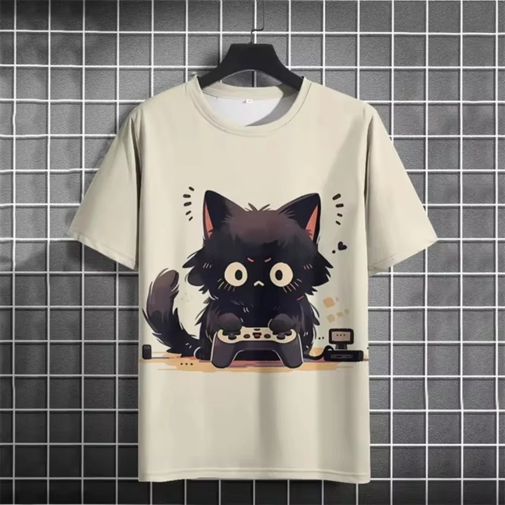 3D-Printed-Funny-Animal-T-Shirt-Men-s-Cute-Cat-Pattern-T-Shirts-Casual ...