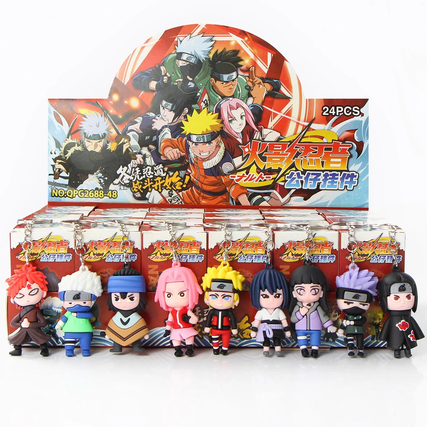 24Pcs-Kawaii-Naruto-Anime-Figure-Keychain-Uzumaki-Naruto-Haruno-Sakura ...