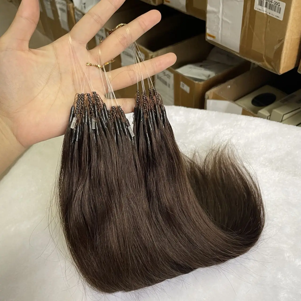 2-Human-Hair-8D-Extensions-Darkest-Brown-Micro-Beads-Hair-12-16-20 ...