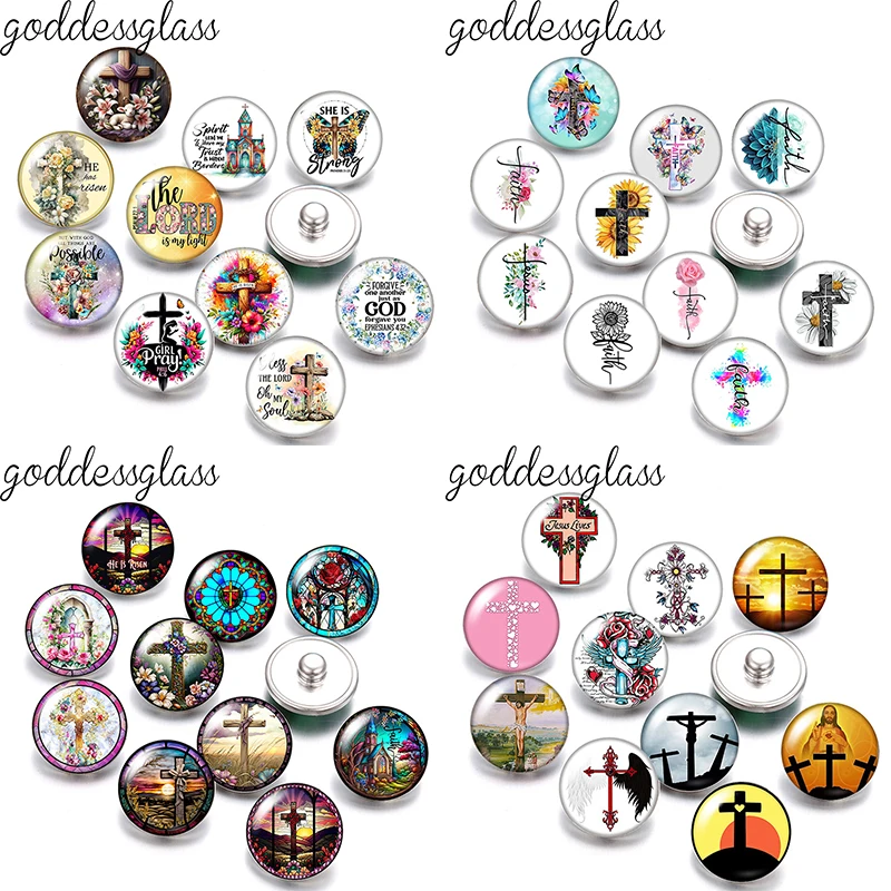 classical Cross Christian Jesus Faith Blessed Photo 10pcs 12mm/18mm ...