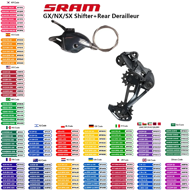 SRAM-GX-EAGLE-NX-SX-MTB-Bicicleta-Mountain-Bike-Groupset-Kit-alavanca ...