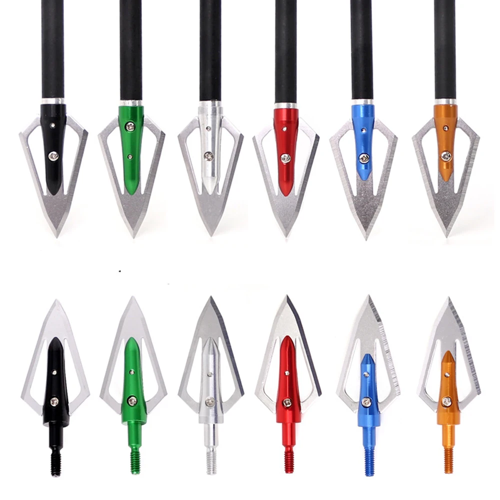 12pcs Broadheads Arrowhead 2 Fixed Blade Archery Points Hunting Arrow ...