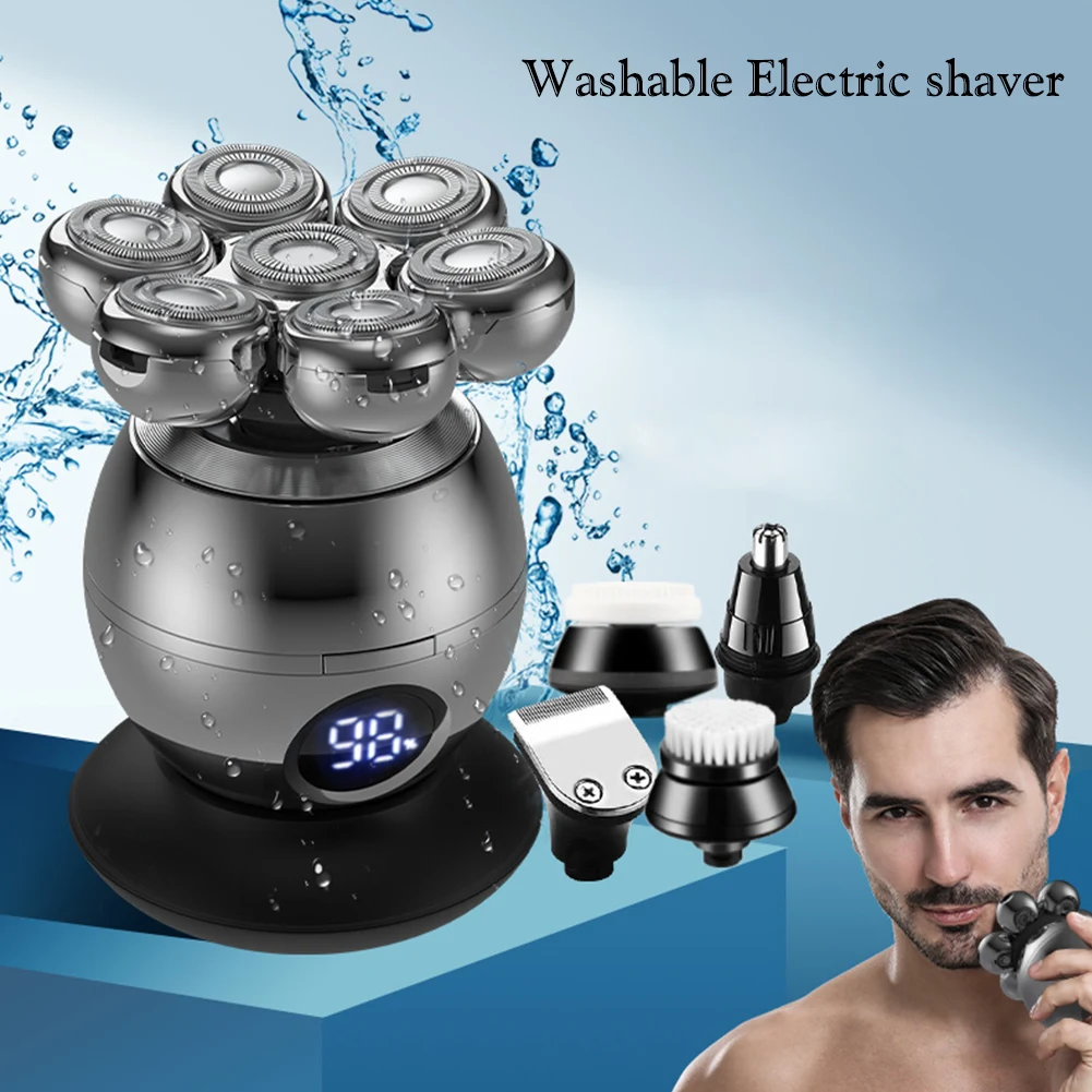7D-Facial-Stubble-Shaver-Multifunction-Electric-Head-Razor-Rechargeable ...
