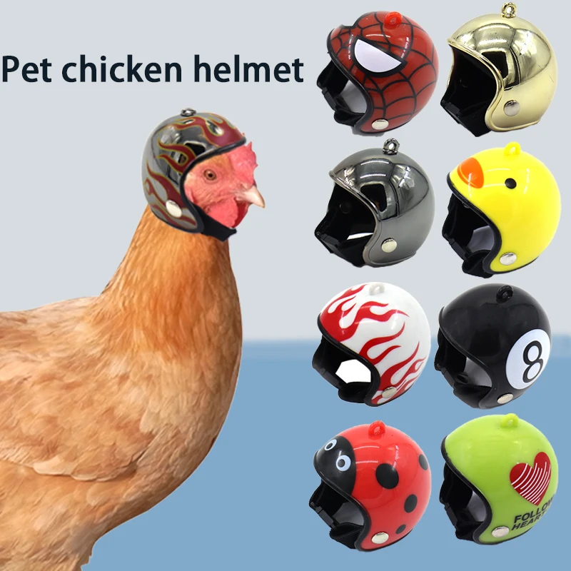 1Pc-Chicken-Helmet-Small-Pet-Hard-Hat-Fun-Chicken-Bird-Duck-Quail-Hat ...