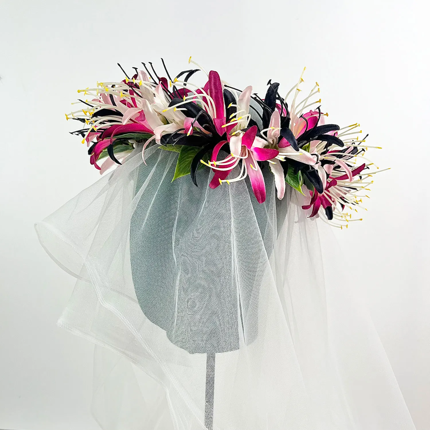 Adjustable Silk Spider Lily Flower crown Headband Hawaii Dance Party ...