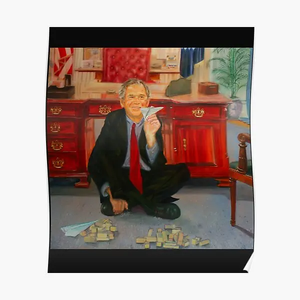 George-W-Bush-Paper-Airplanes-Jenga-Poster-Picture-Wall-Home-Art-Funny ...