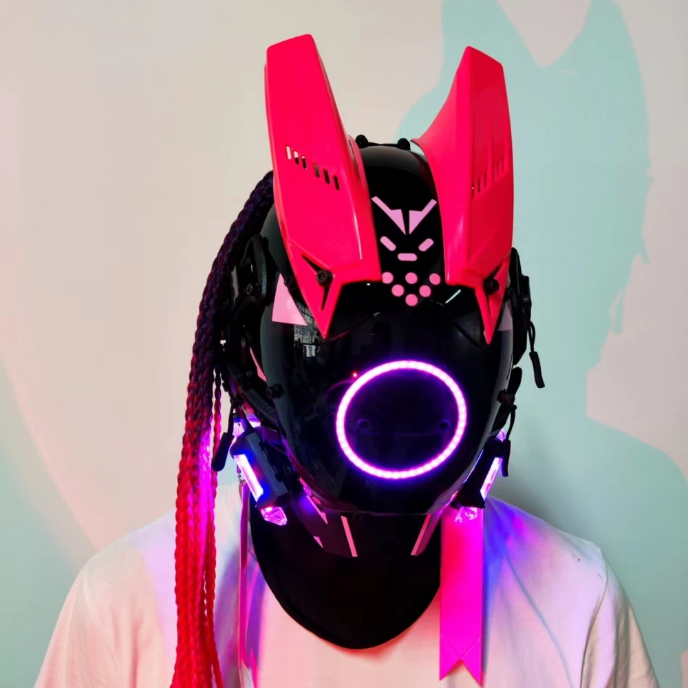 Cyberpunk-Mask-Personality-Cool-Props-Role-playing-Sci-fi-Mask-Glow ...
