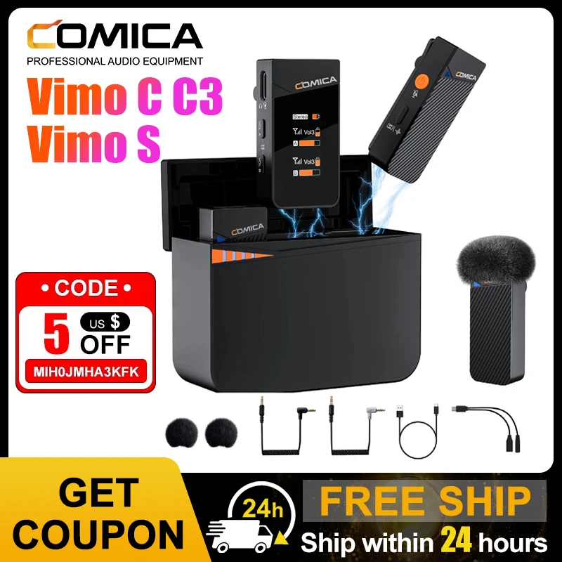 Comica Vimo C C3 C2 Vimo S Wireless Lapel Microphone 2.4G Mini for ...